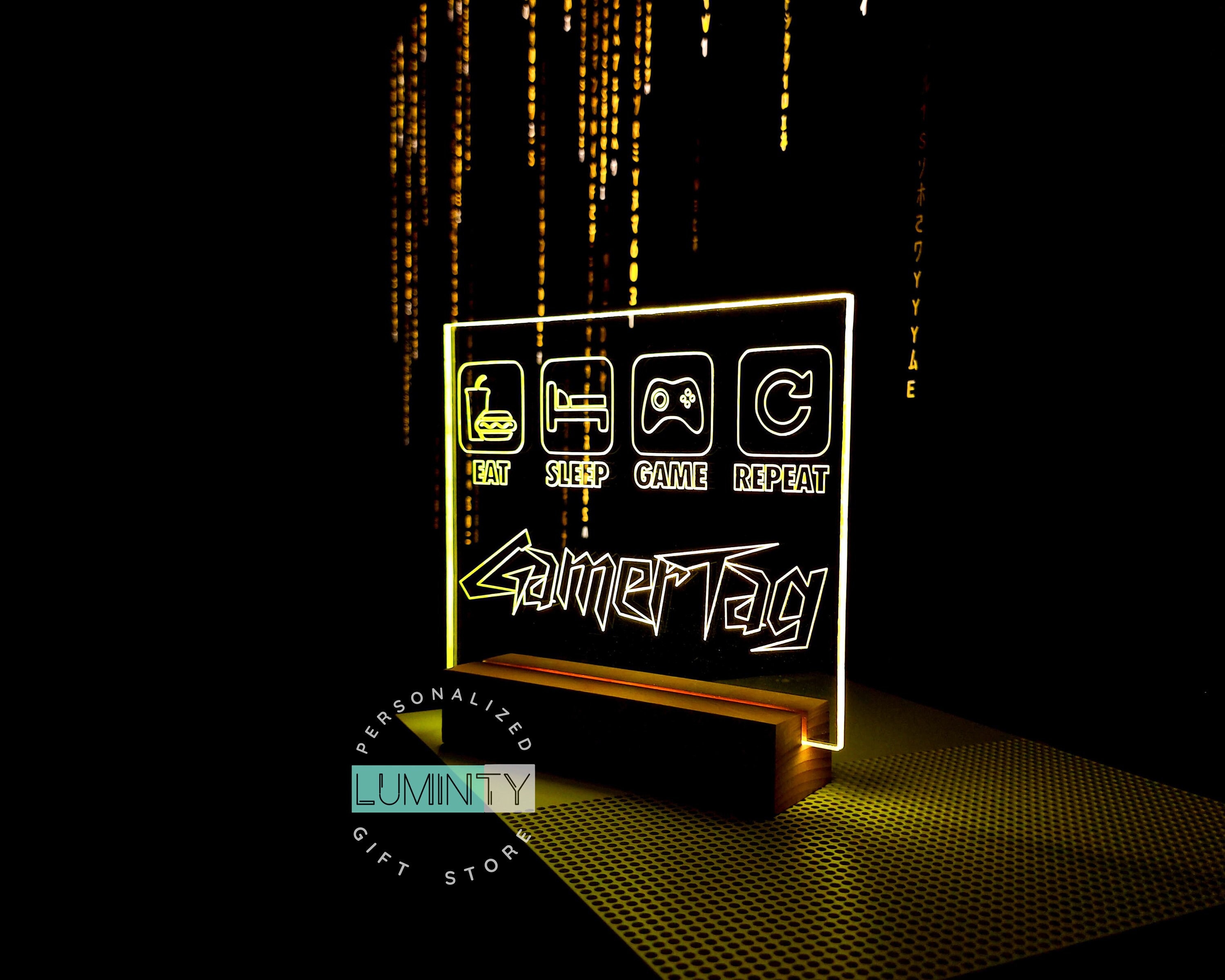 Home & Living Lighting Gaming Tag Father's day gift Led Gamertag Custom ...