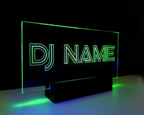 Dj Led Sign Personalized Dj Gift Dj Logo Design Dj Lights - Etsy