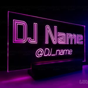 Dj Led Sign, Personalized Dj Gift, Dj Logo Design, Dj Lights, Music ...