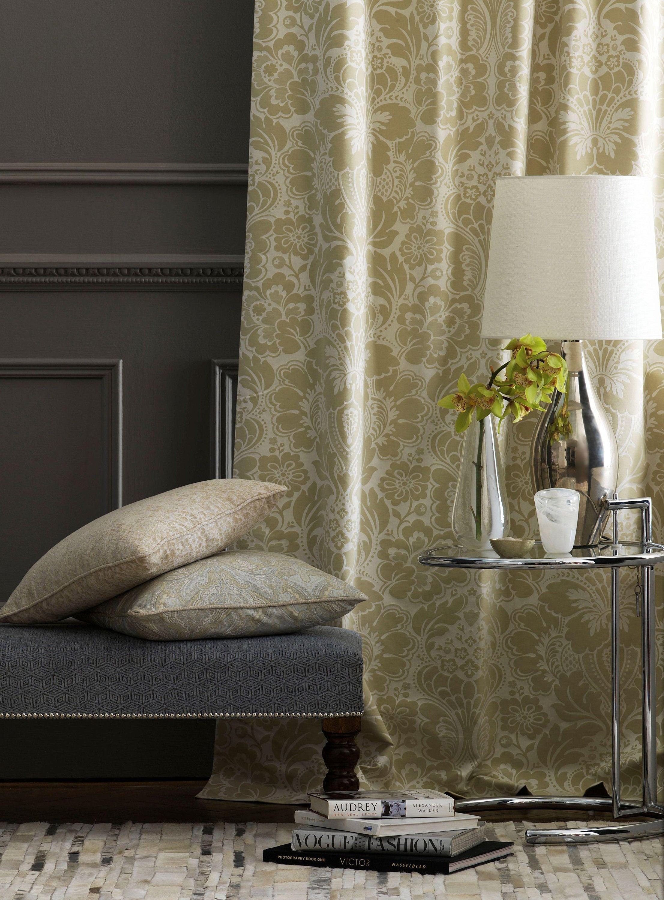 Blendworth Queensdale Floral Damask Fabric - 100% Cotton - English ...