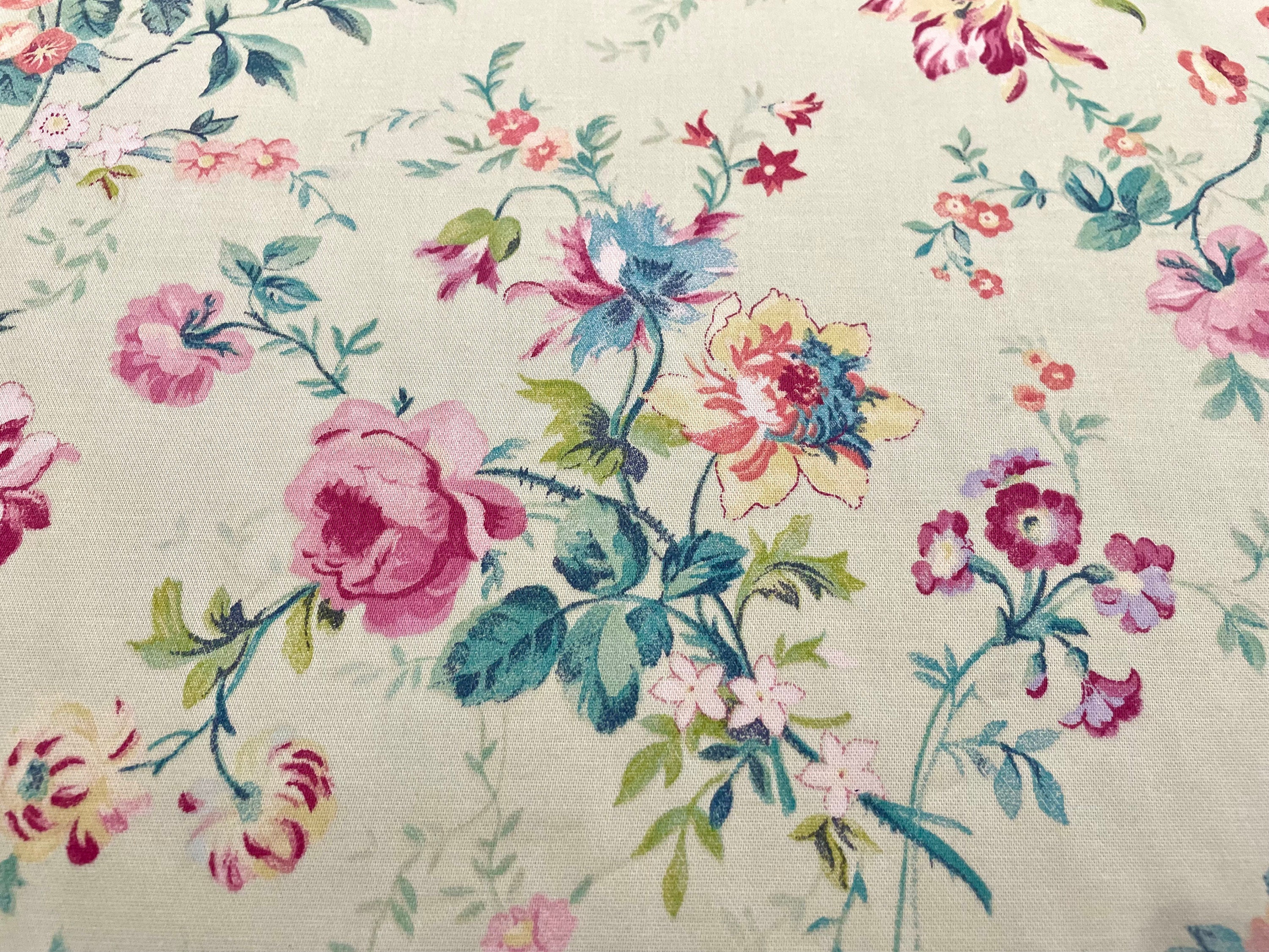 5 Yards - British Designer Fabric - Warwick Vasette Roses Flowers ...