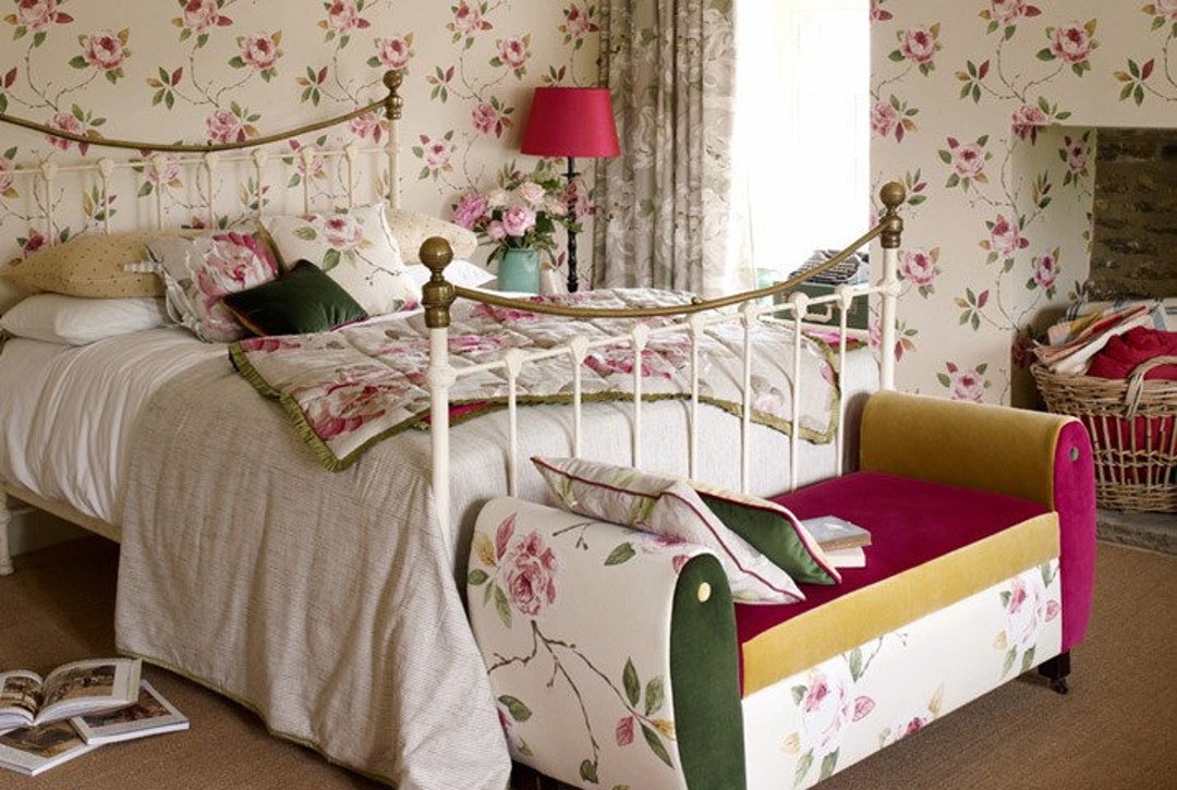 11 Yards - Sanderson Ottoline Curtain Fabric - Trailing Rose Roses ...