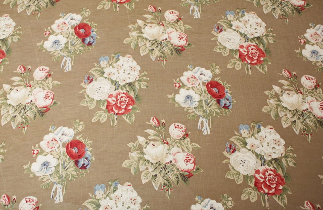 7.6 Yards - Ralph Lauren Poet's Walk Floral Curtain Fabric - Vintage ...