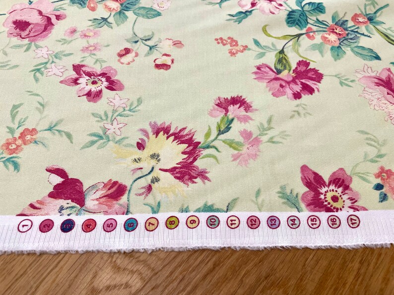 5 Yards - British Designer Fabric - Warwick Vasette Roses Flowers ...