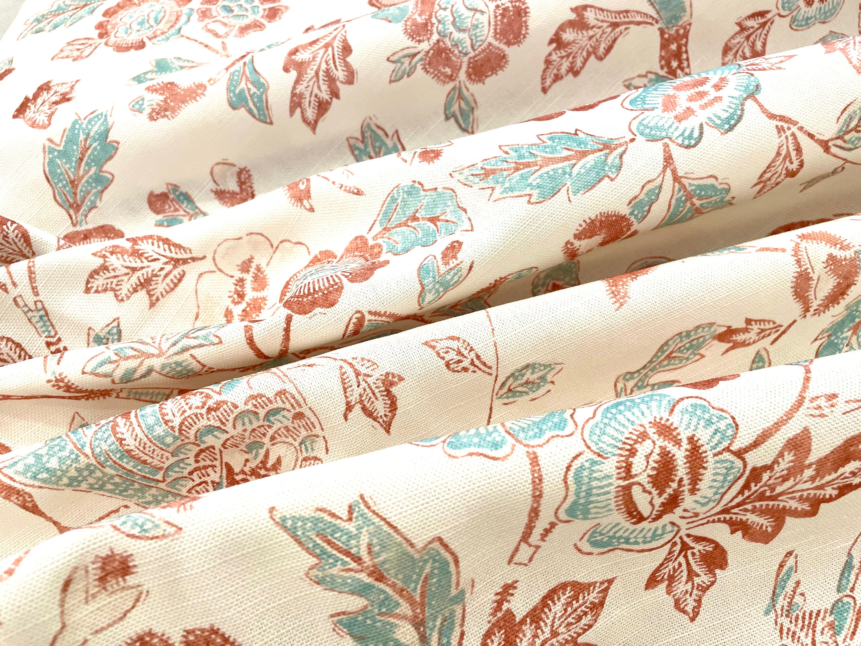 13.5 Yards Scalamandre Anissa Print Coral Spice Fabric Slightly Faulted ...