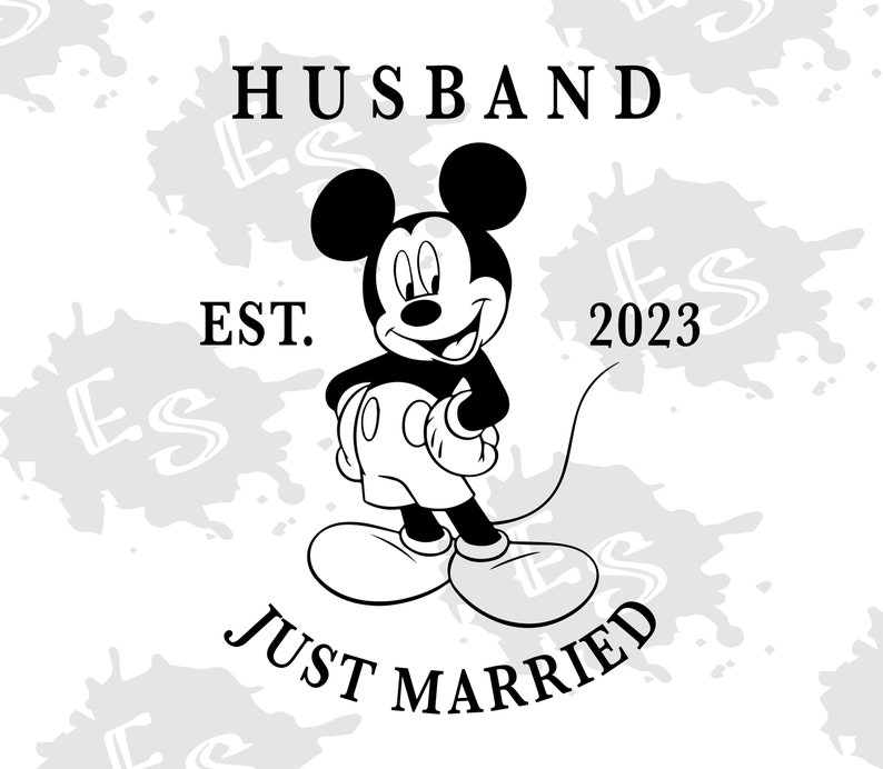 Just Married Mickey Husband Est 2023 SVG + PNG + JPG Digital File for ...