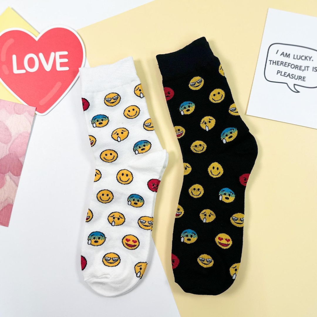 Men's Crew Emoticon Socks 2pair Set, Gift Set-made in Korea - Etsy