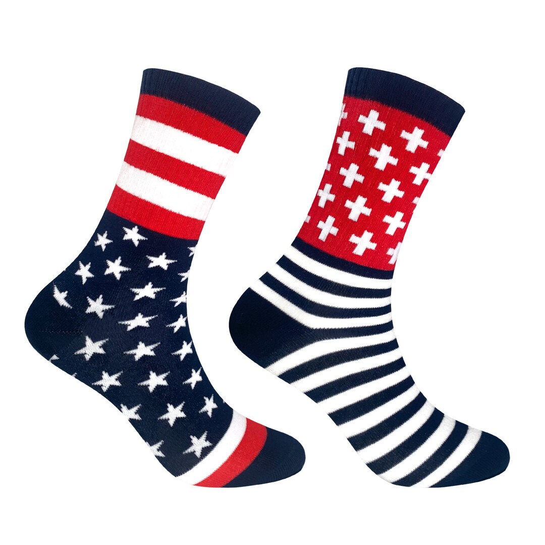 7DAYSSOCKS Women's Crew American Flag Socks - 2 Pair Set W/ Gift Bag ...