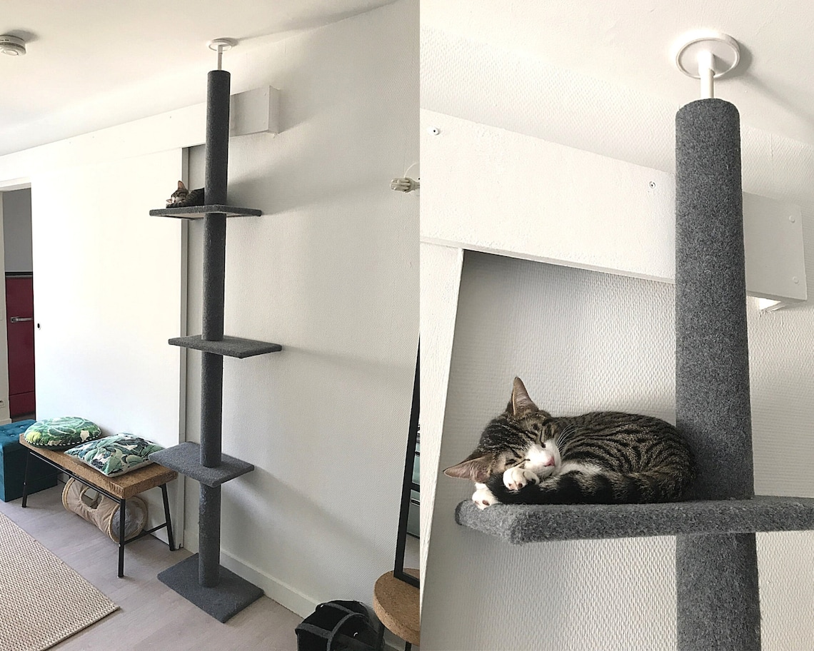 Floor To Ceiling Cat Tower Tall Cat Tower Modern Cat Tree Etsy
