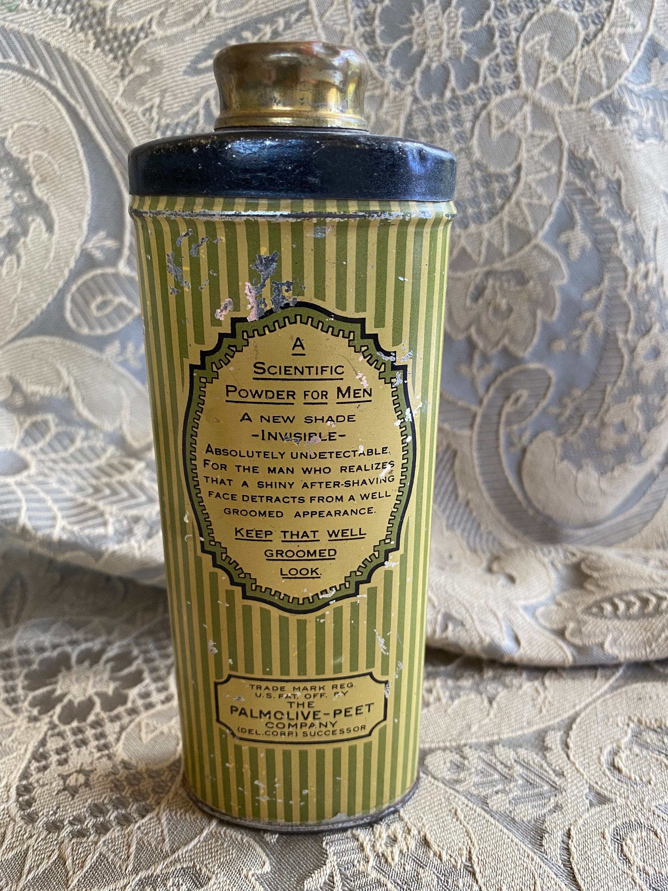 Palmolive After Shaving Talc Tin, 1930s, Vintage Vanity Decor Talcum ...