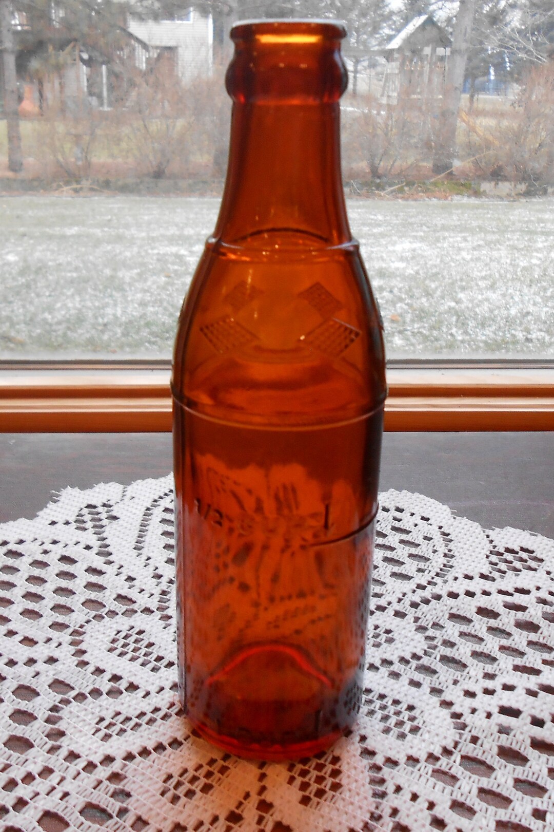 Vintage/antique Brown Glass Measurement Bottle - Etsy
