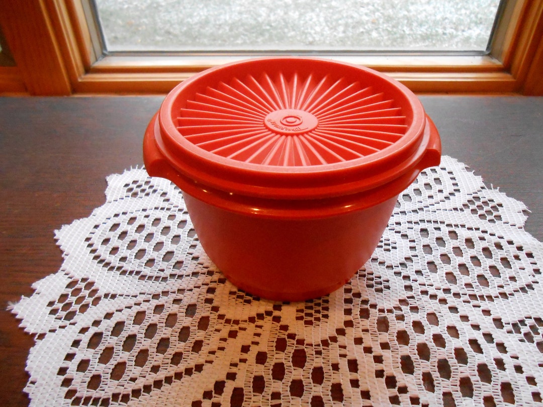 Vintage Tupperware Orange Bowl With Burp Lid - Etsy