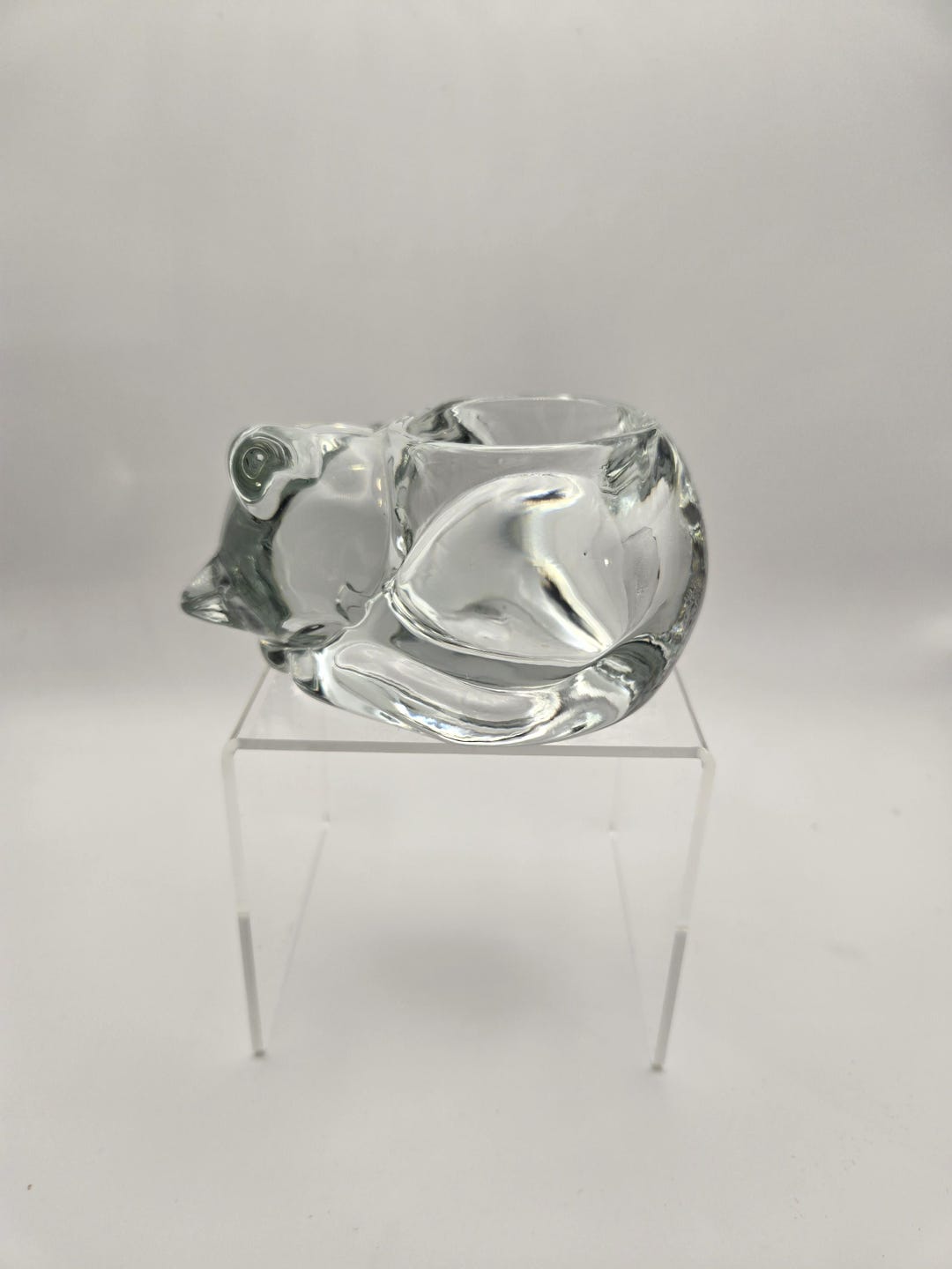 Vintage Indiana Glass Cat Votive Holder - Etsy