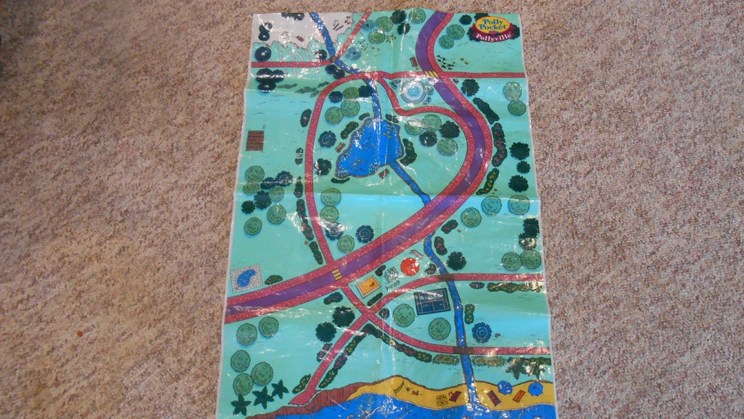 Vintage 1990's Polly Pocket Pollyville Map - Etsy