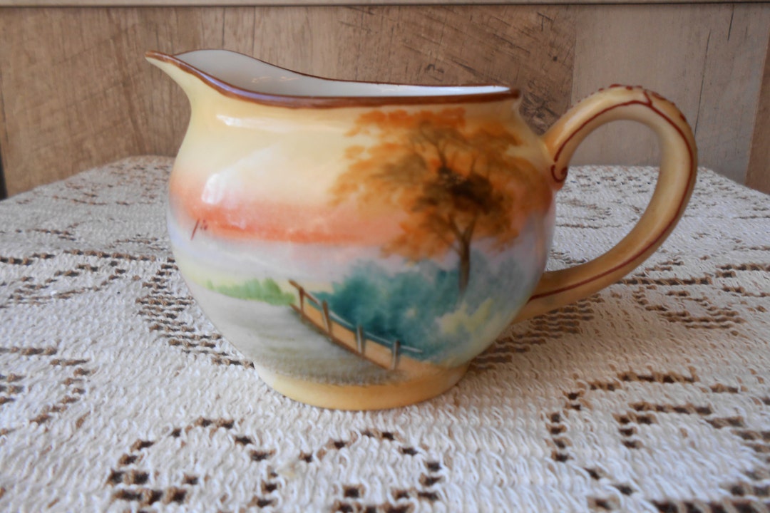 Vintage Creamer Pitcher- Hand Painted Nippon - Etsy