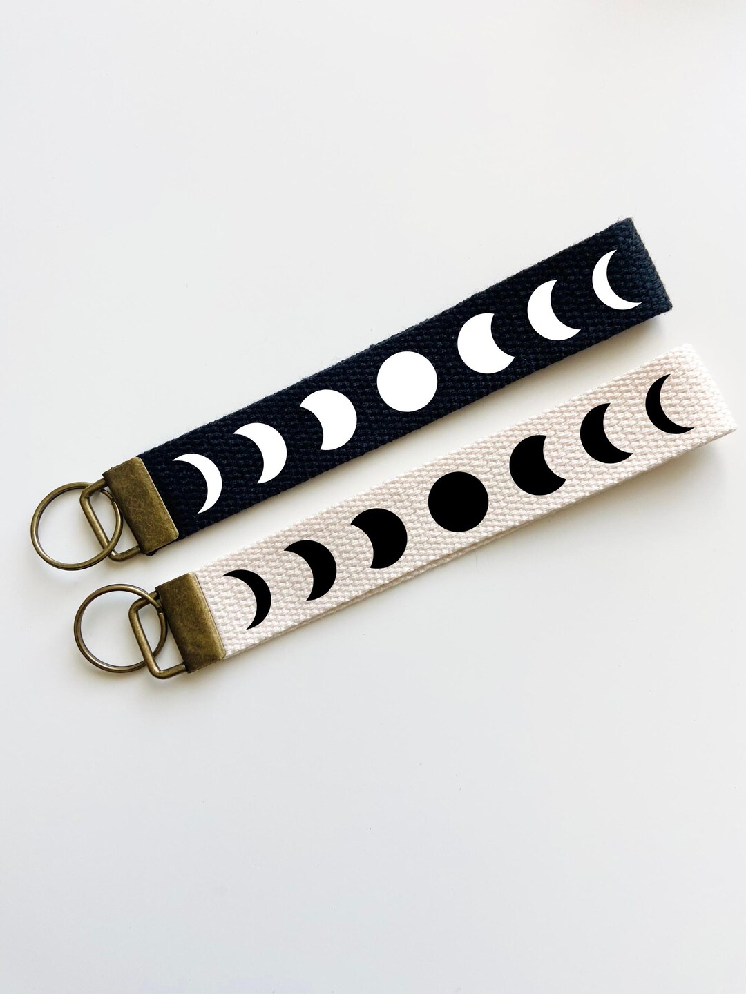 Moon Phases Keychain, Moon Keyring, Celestial Key Fob, Lunar Cycles ...
