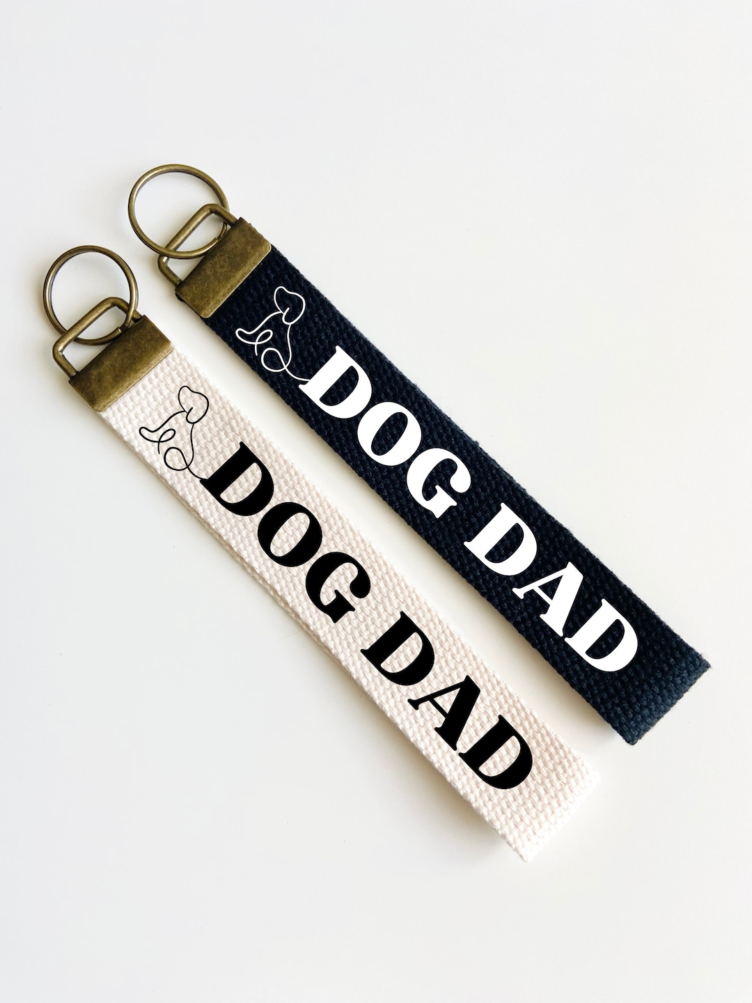 Dog Dad Keychain, Dog Dad Key Fob, Pet Owner Gift, Cotton Lanyard ...