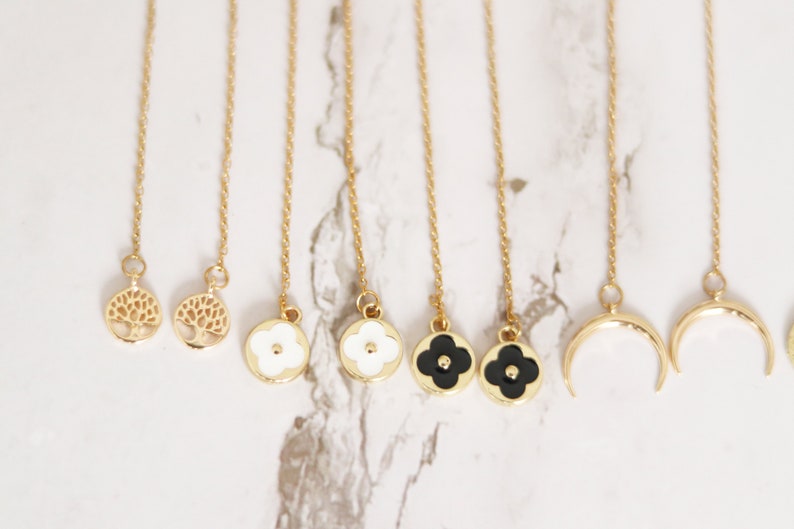 Threader Earrings Pull Through Earrings Flower Thread Earrings - Etsy