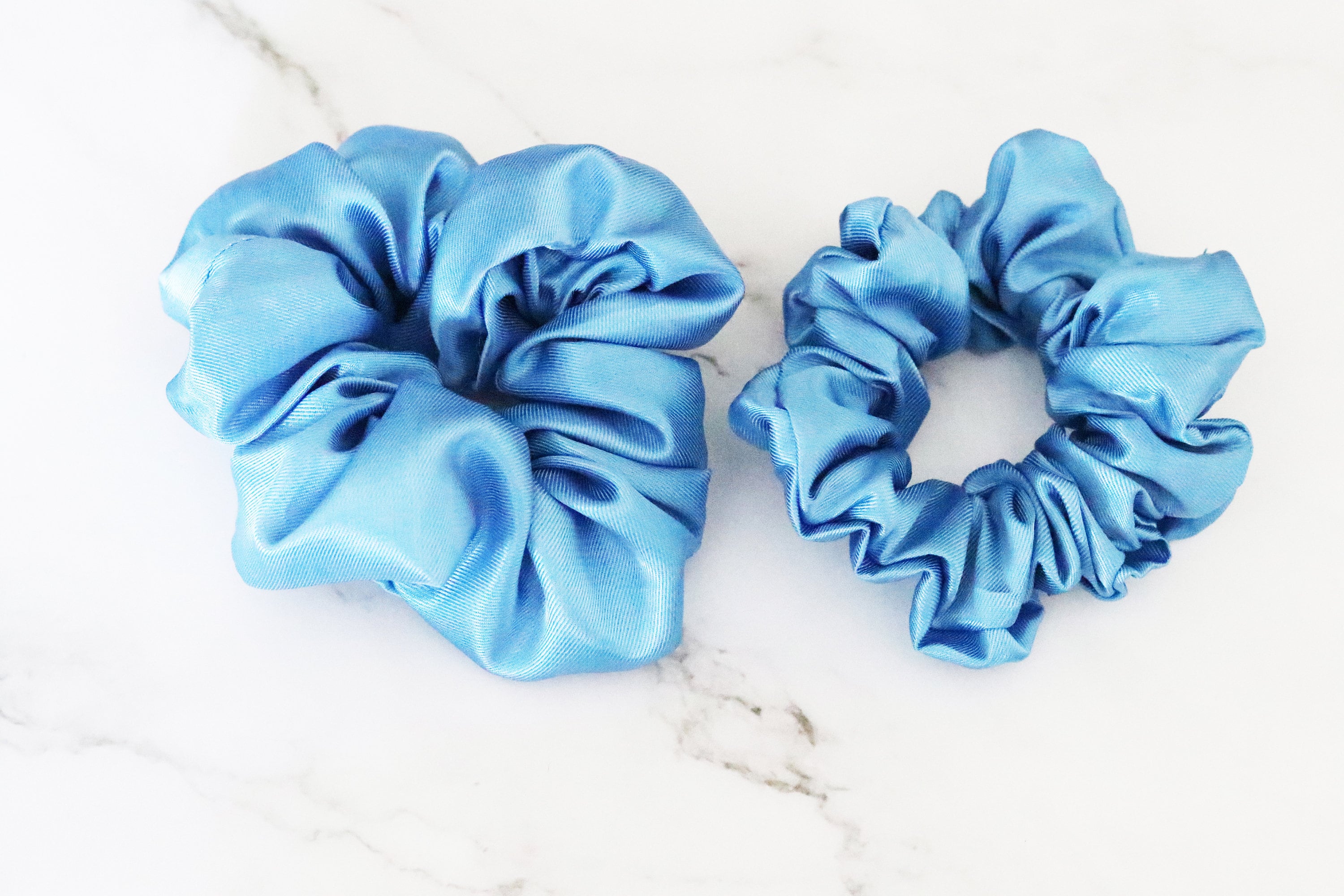 Blue Satin Scrunchie Oversized Scrunchie Light Blue Hair Etsy Uk