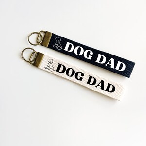Dog Dad Keychain, Dog Dad Key Fob, Pet Owner Gift, Cotton Lanyard ...