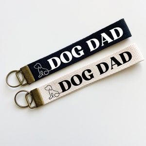 Dog Dad Keychain, Dog Dad Key Fob, Pet Owner Gift, Cotton Lanyard ...