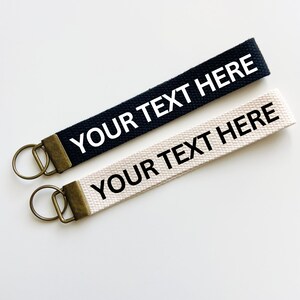 Personalized Keychain, Custom Name Keychain, Canvas Key Fob, Cotton ...