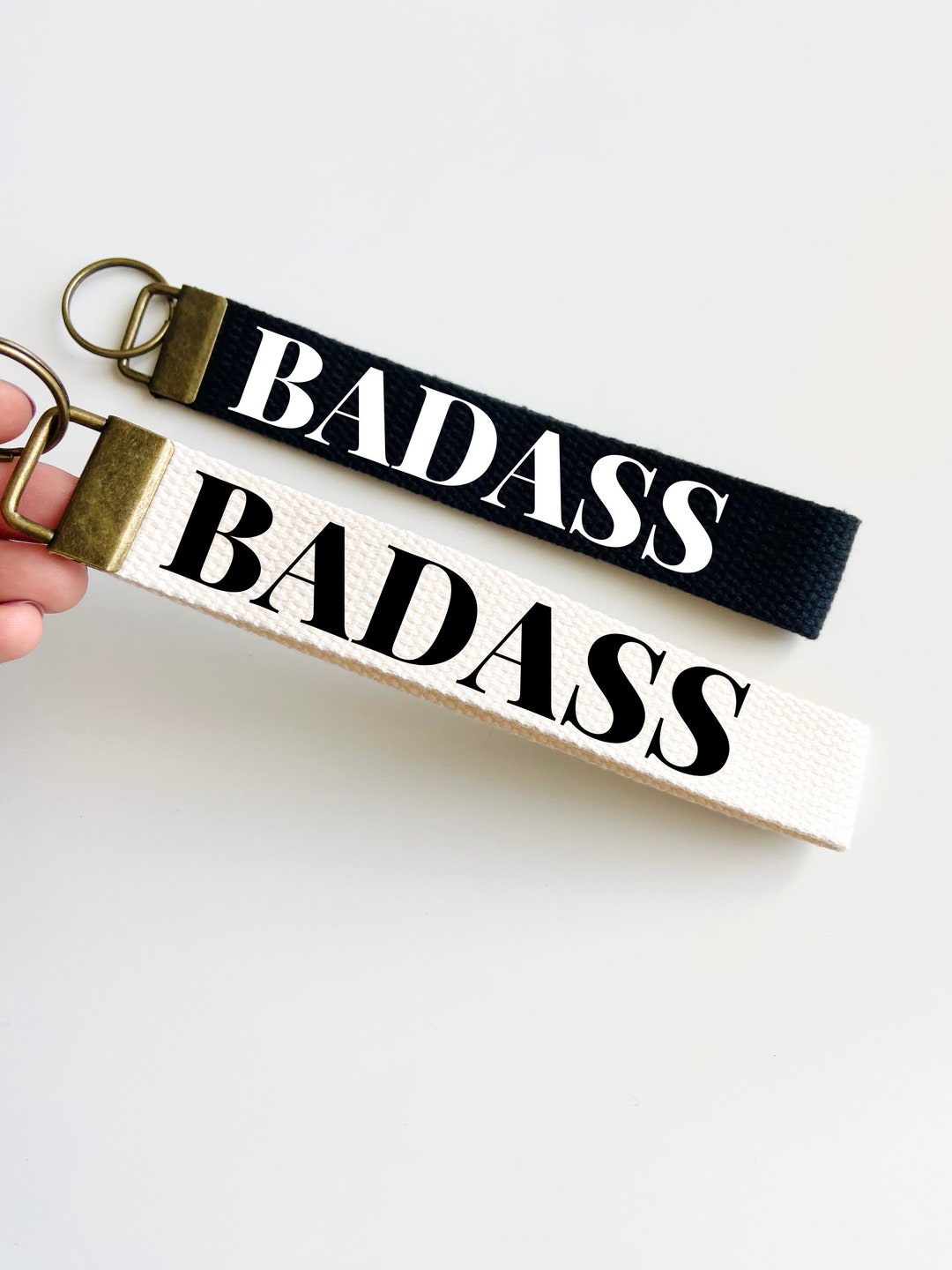 Badass Keychain, Badass Key Fob, Strong Woman Wristlet Strap, Badass ...