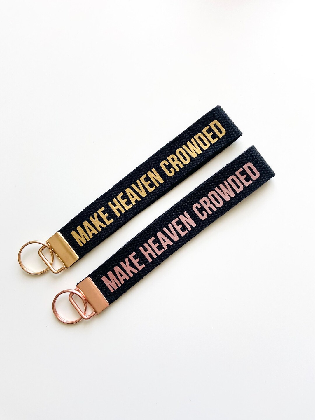 Make Heaven Crowded Christian Keychain, Key Fob Wristlet, Fabric ...