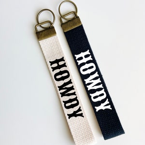 Howdy Keychain, Country Western Cowboy Key Fob, Cowgirl Wristlet Strap ...
