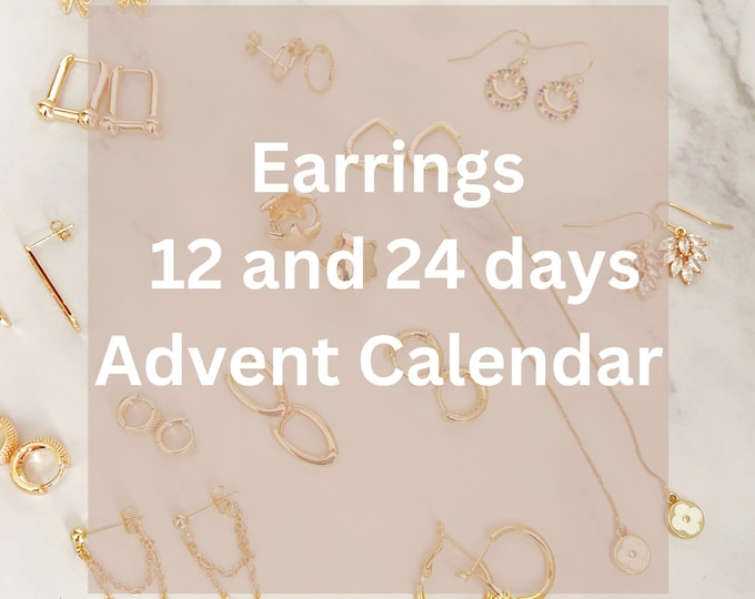 Earrings Jewelry 12 and 24 Days Advent Calendar, Christmas Countdown ...