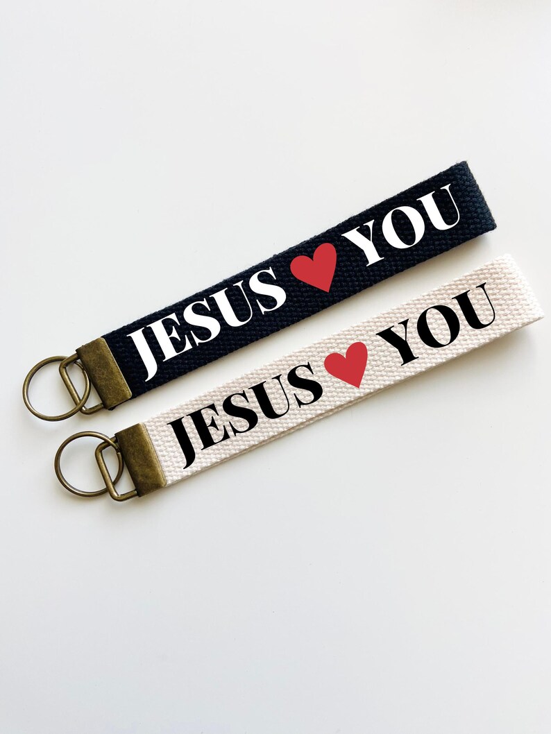 Jesus Loves You Christian Keychain, Religious Key Fob, Bible Verse ...