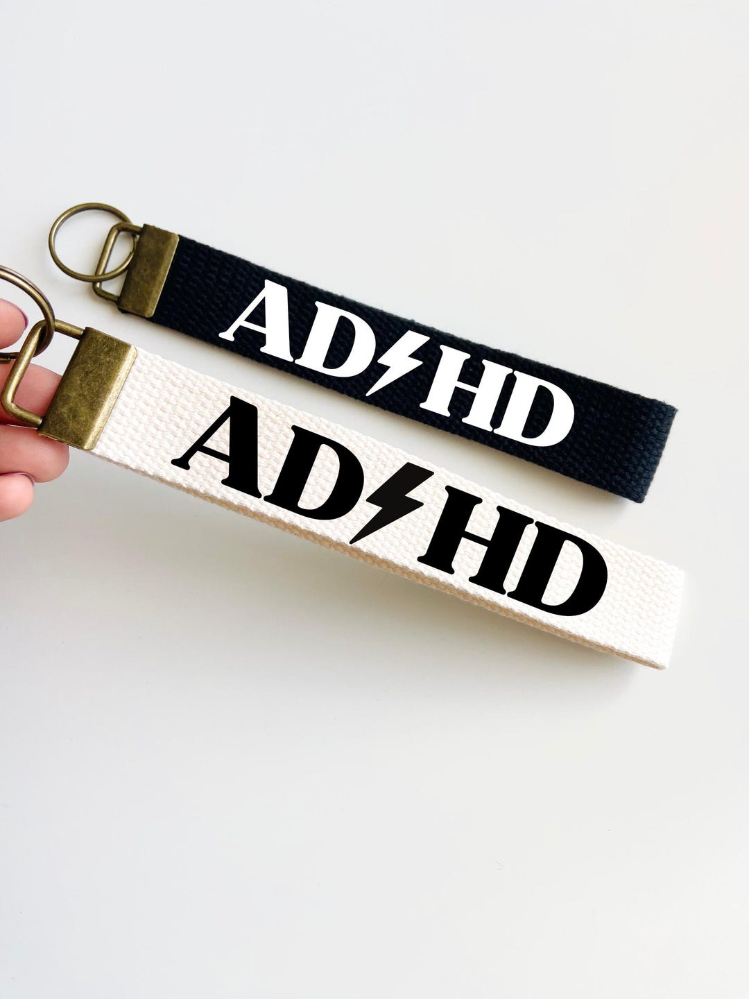 ADHD Keychain, Mental Health Keyring, Neurodiversity Wristlet Key Fob ...