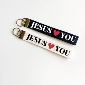 Jesus Loves You Christian Keychain, Religious Key Fob, Bible Verse ...