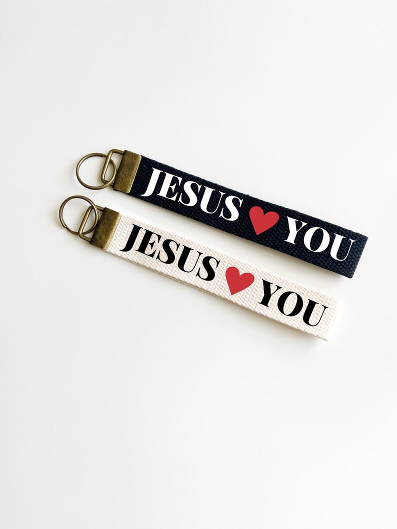 Jesus Loves You Christian Keychain, Religious Key Fob, Bible Verse ...