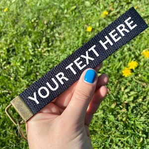 Personalized Keychain, Custom Name Keychain, Canvas Key Fob, Cotton Fabric Wristlet, Cute Car ...