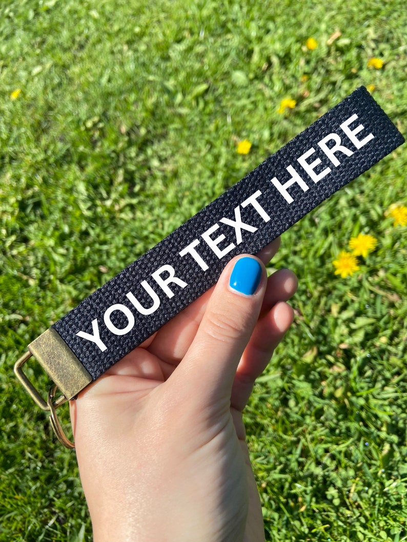 Personalized Keychain, Custom Name Keychain, Canvas Key Fob, Cotton ...