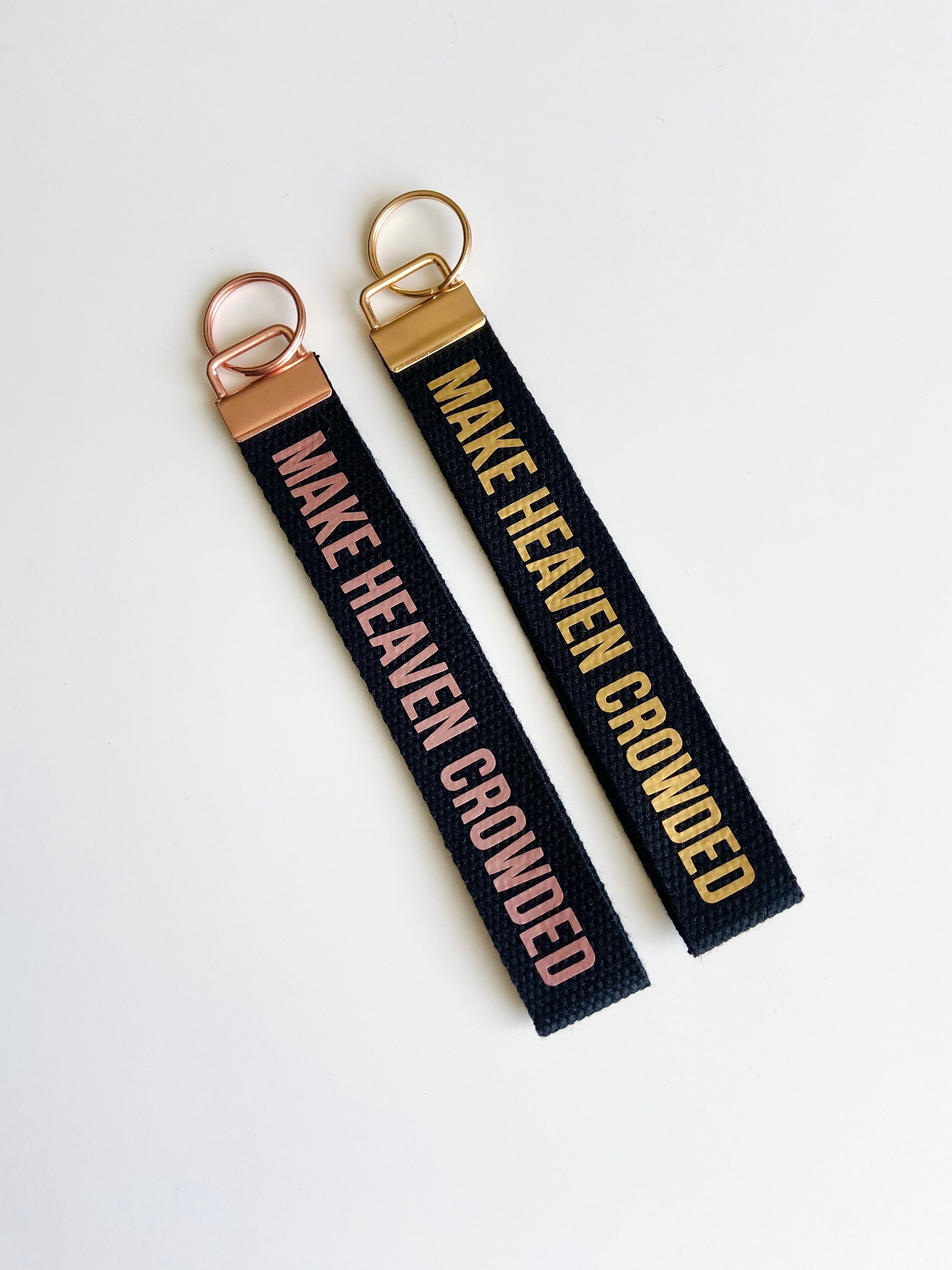 Make Heaven Crowded Christian Keychain, Key Fob Wristlet, Fabric ...