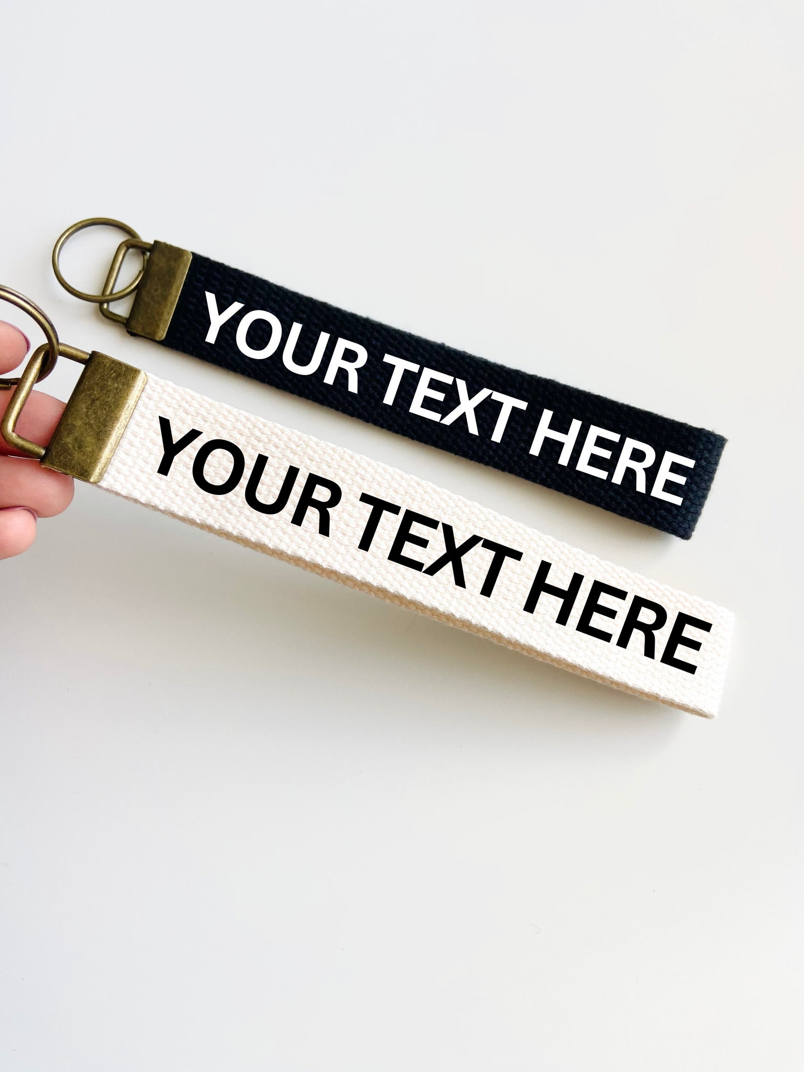 Personalized Keychain, Custom Name Keychain, Canvas Key Fob, Cotton Fabric Wristlet, Cute Car ...