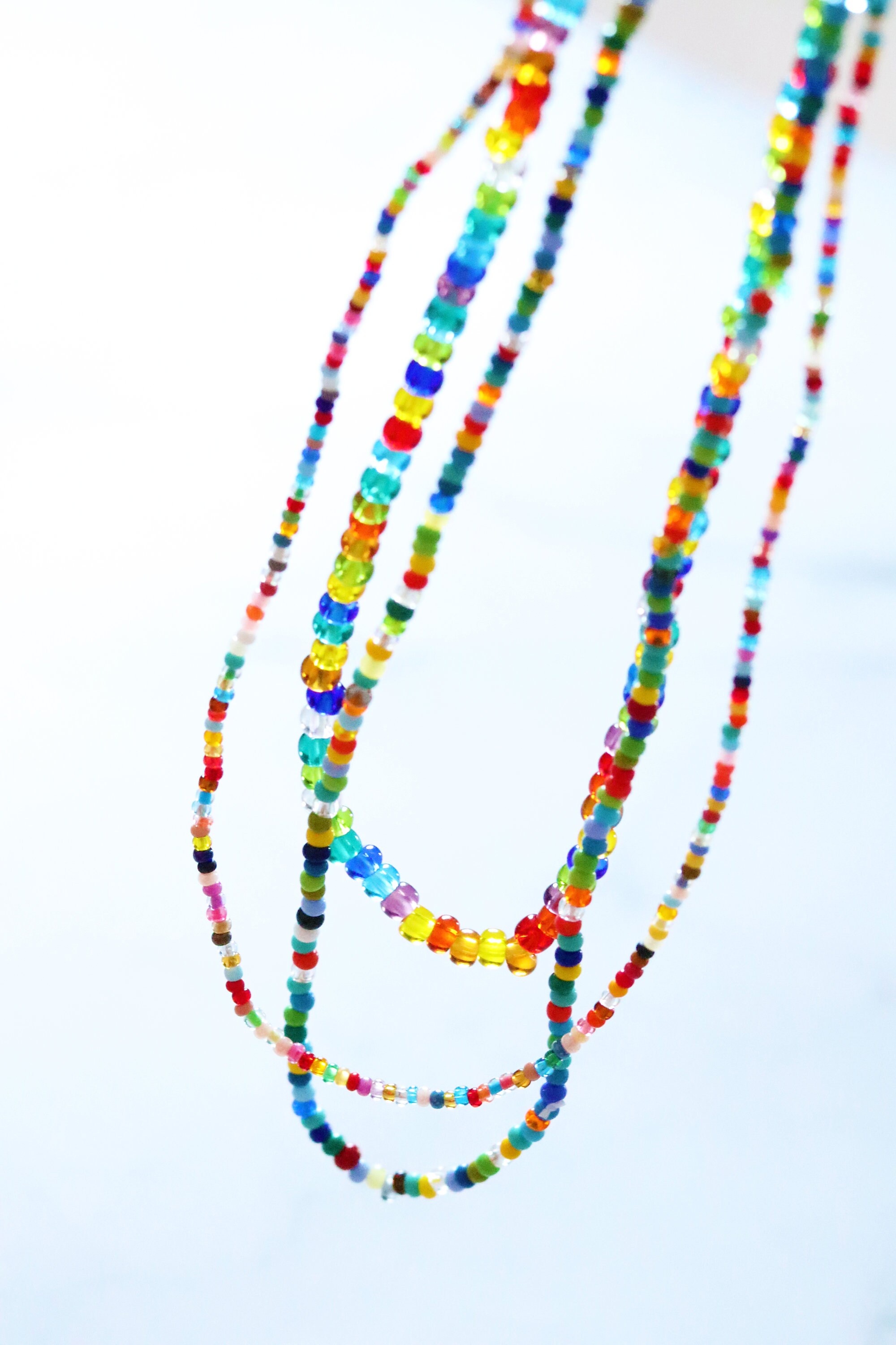 Multi Color Seed Bead Choker Stretchy Necklace Seed Bead Necklace ...