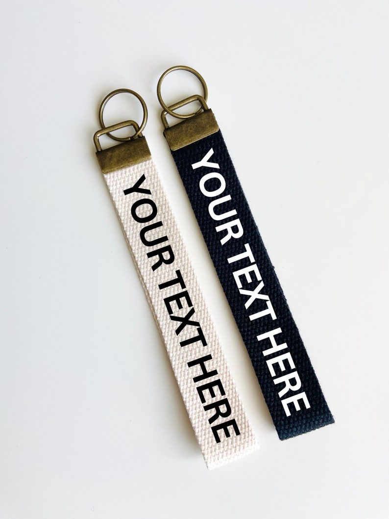 Personalized Keychain, Custom Name Keychain, Canvas Key Fob, Cotton Fabric Wristlet, Cute Car ...