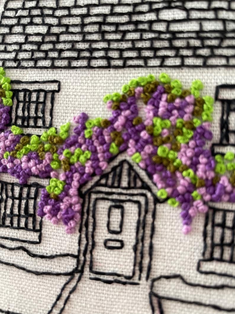 Hand Embroidered House Wall Art - Etsy
