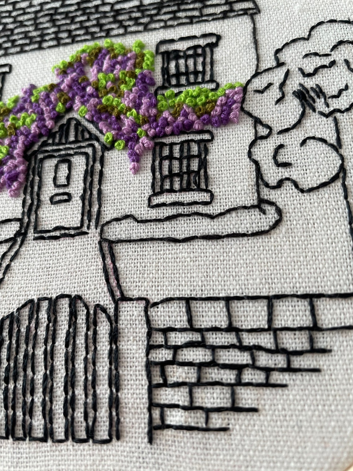 Hand Embroidered House Wall Art - Etsy