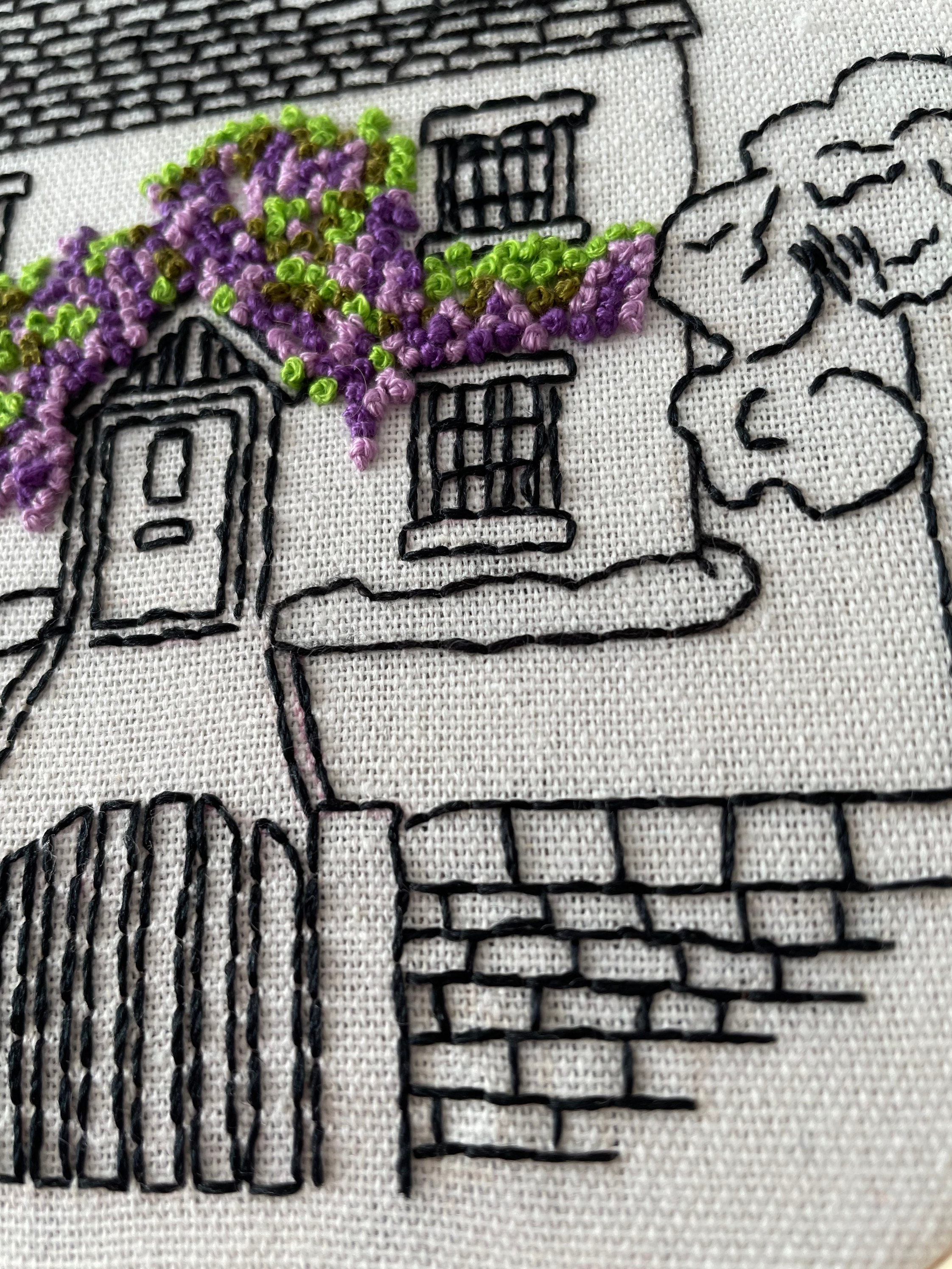 Hand Embroidered House Wall Art - Etsy