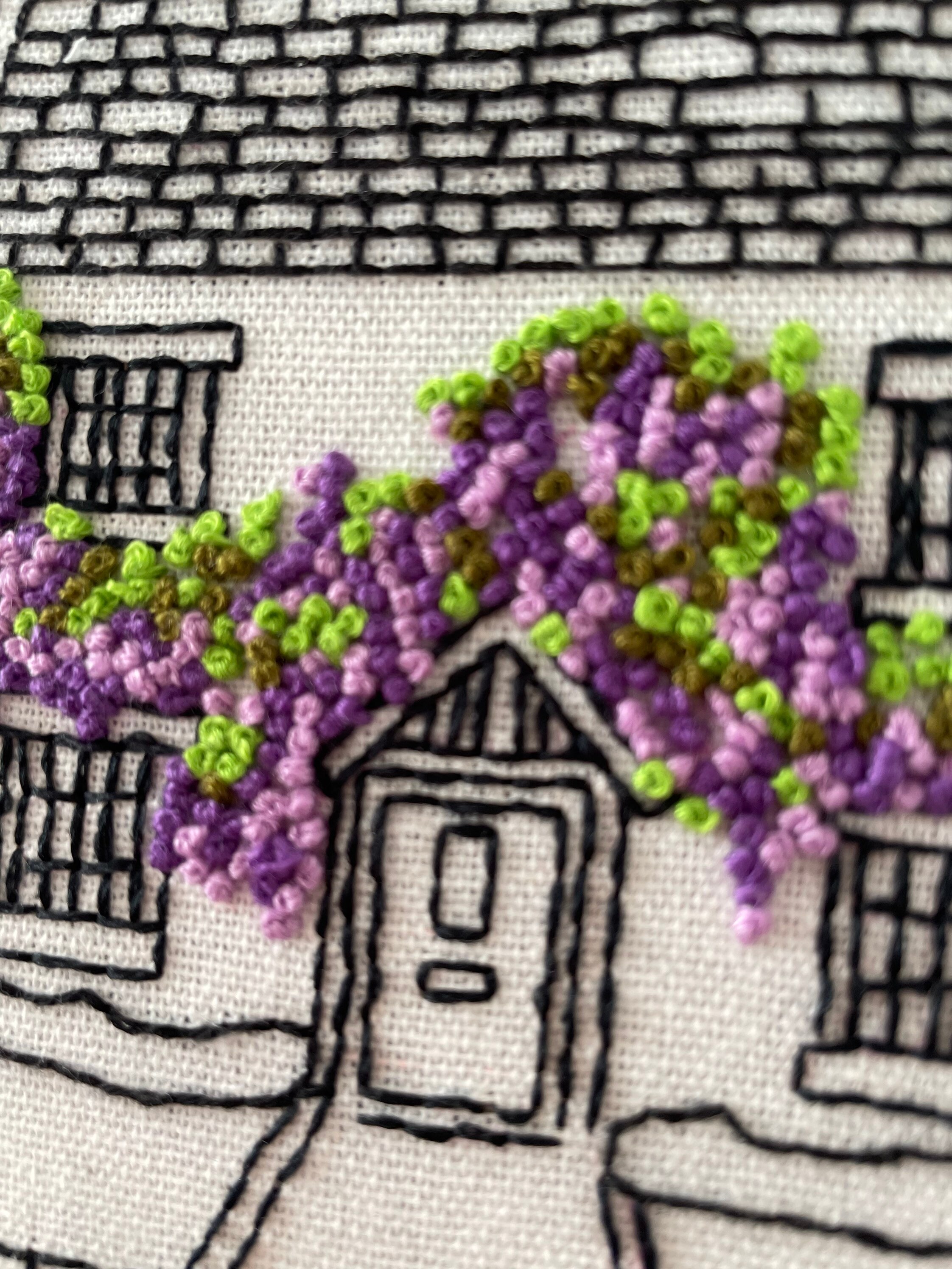 Hand Embroidered House Wall Art - Etsy