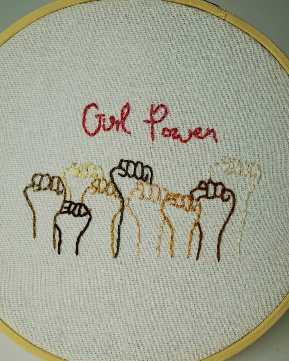 Girl Power Hand Embroidered Wall Art - Etsy