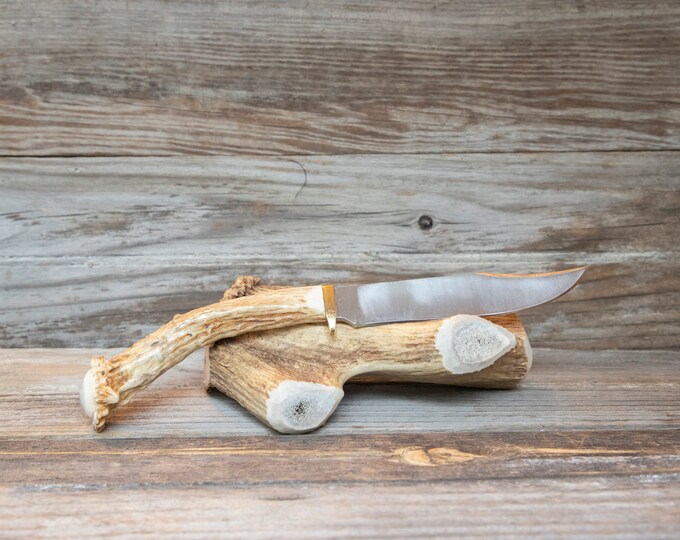 Hunting Knife, Antler Handle, 3 Blade, Handmade Hunting Knife, Hunting ...