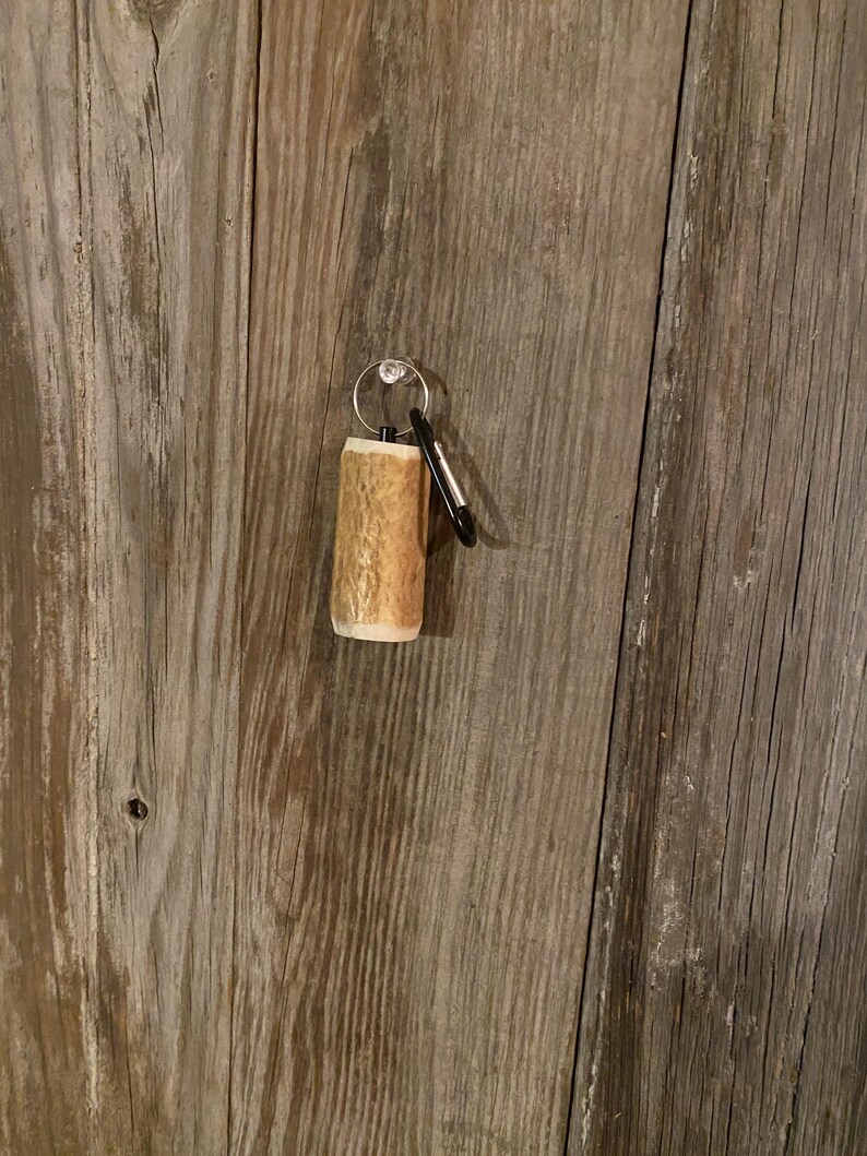 Authentic Elk Antler Pill Container Keyring - Etsy