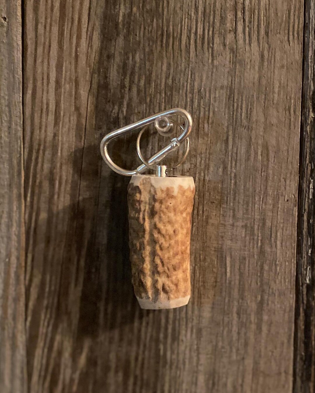 Authentic Elk Antler Pill Container Keyring - Etsy