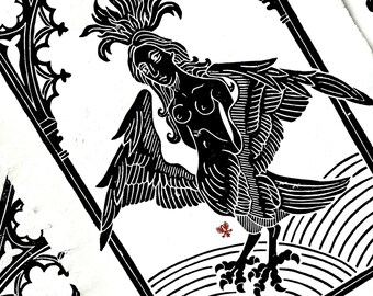 Medieval Linocut - Etsy