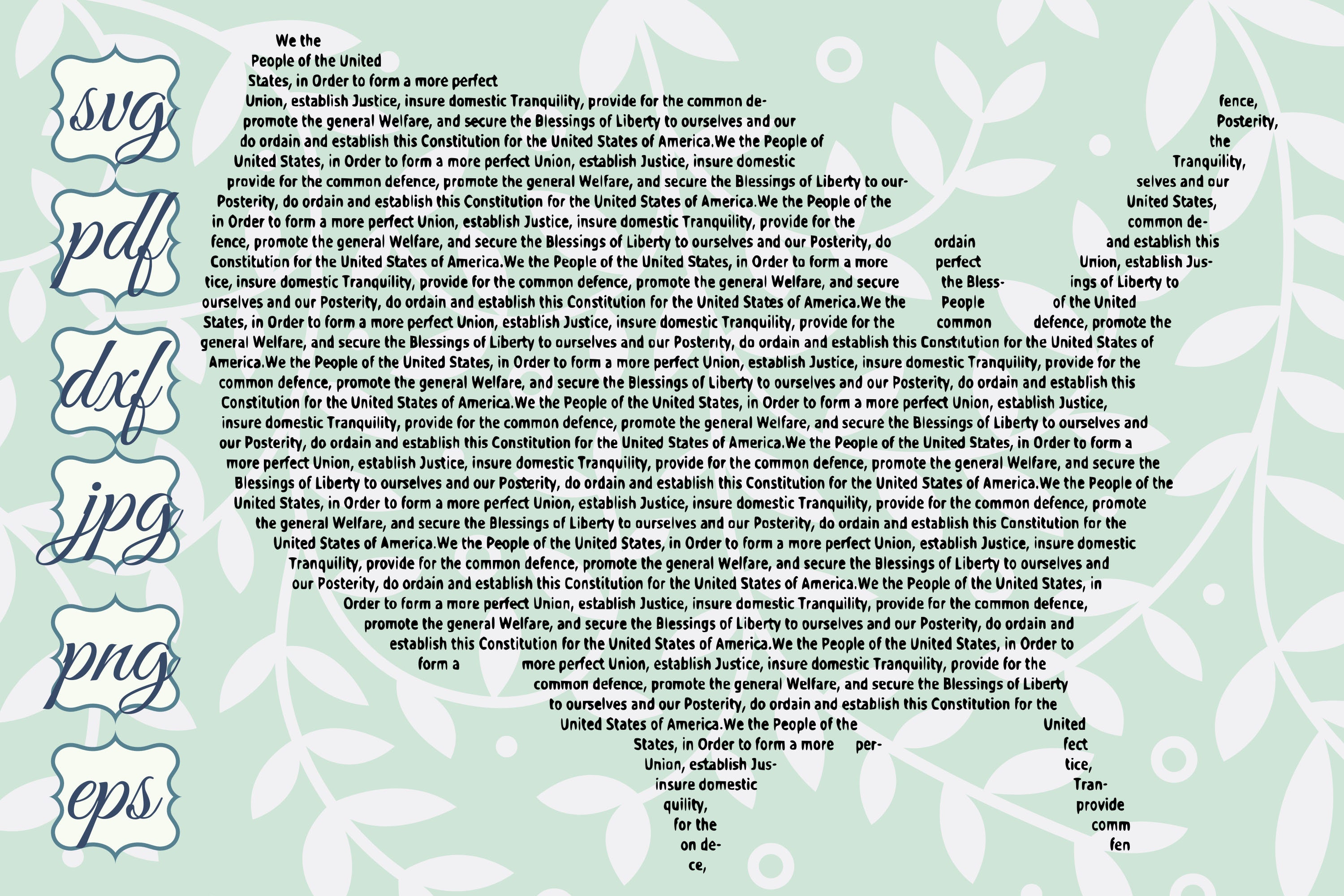 Bundle map united states with preamble constitution svg png | Etsy